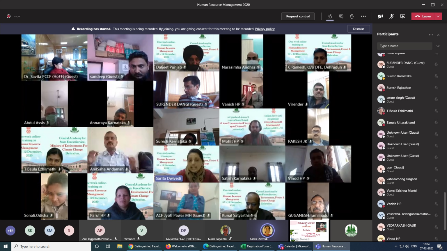 Training course in Human Resource Management begins at CASFOS | Garhwal ...